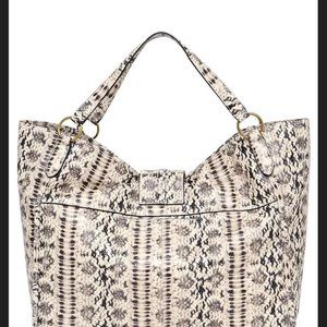 margot | Bags | Nwt Margot Adele Python Embossed Oversized Leather Tote Bag Plus Wristlet 56 ...